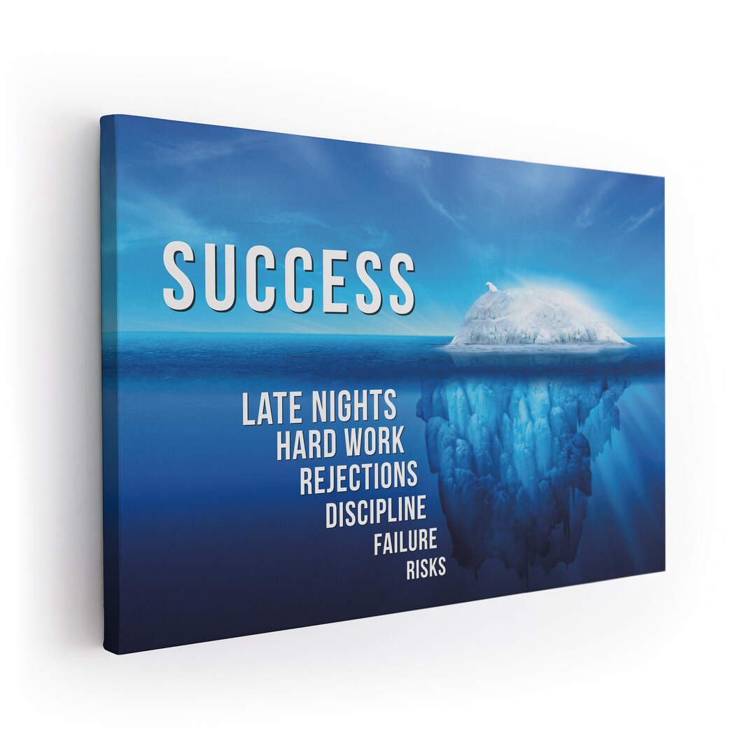 Motivational Picture Success Mural on Canvas, Acrylic Glass, Aluminum ...