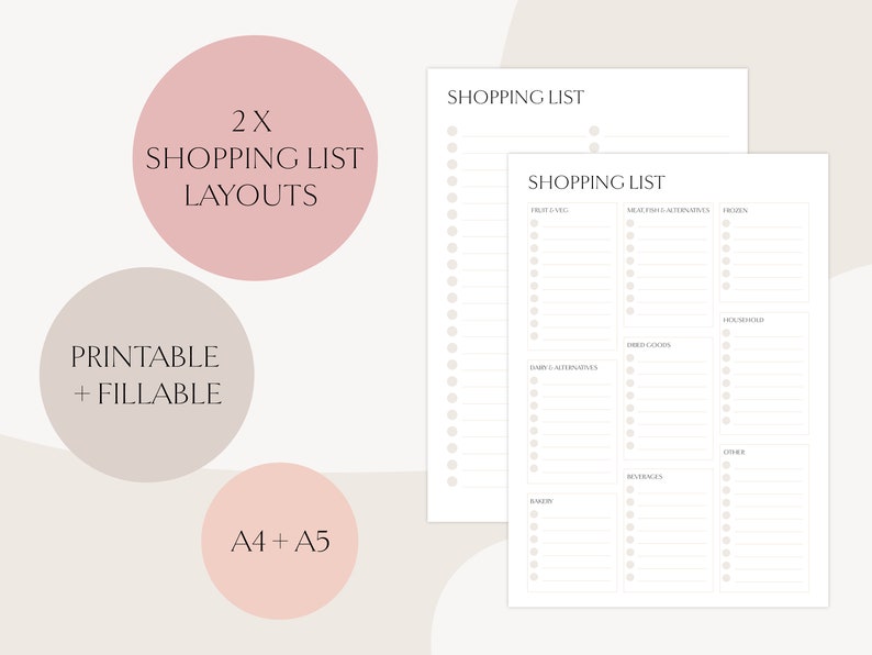 Printable Weekly Meal Planner, Fillable Planner, Shopping List, Instant ...