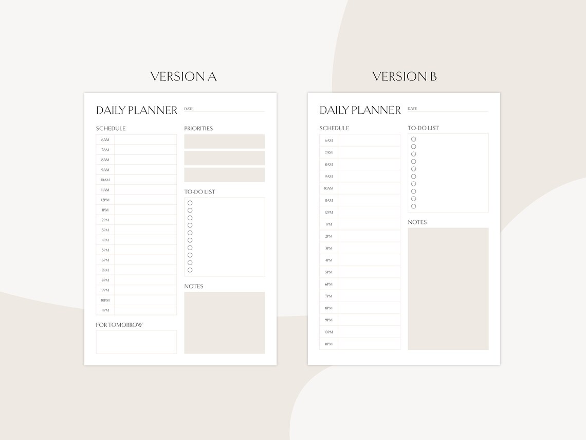 Printable Daily Planner, Fillable Planner, Instant Download, Digital ...