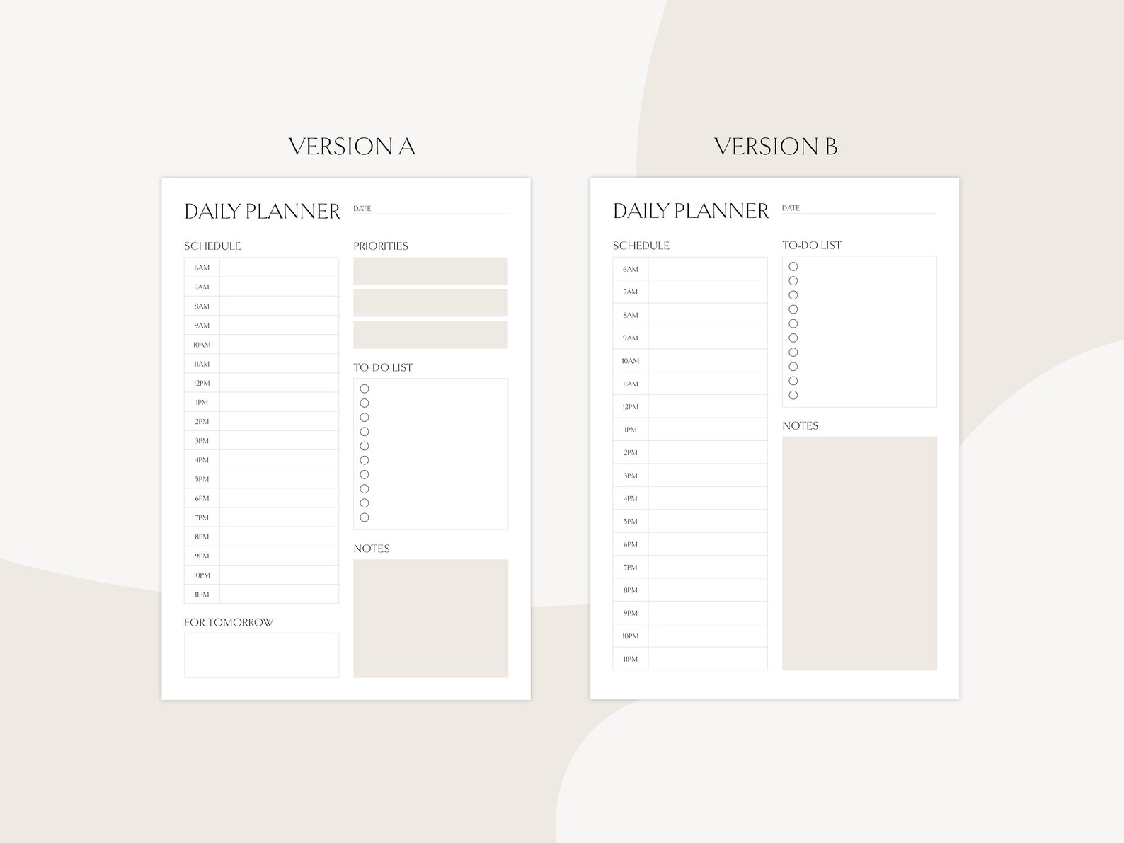 Printable Daily Planner, Fillable Planner, Instant Download, Digital ...