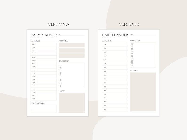 Printable Daily Planner, Fillable Planner, Instant Download, Digital ...