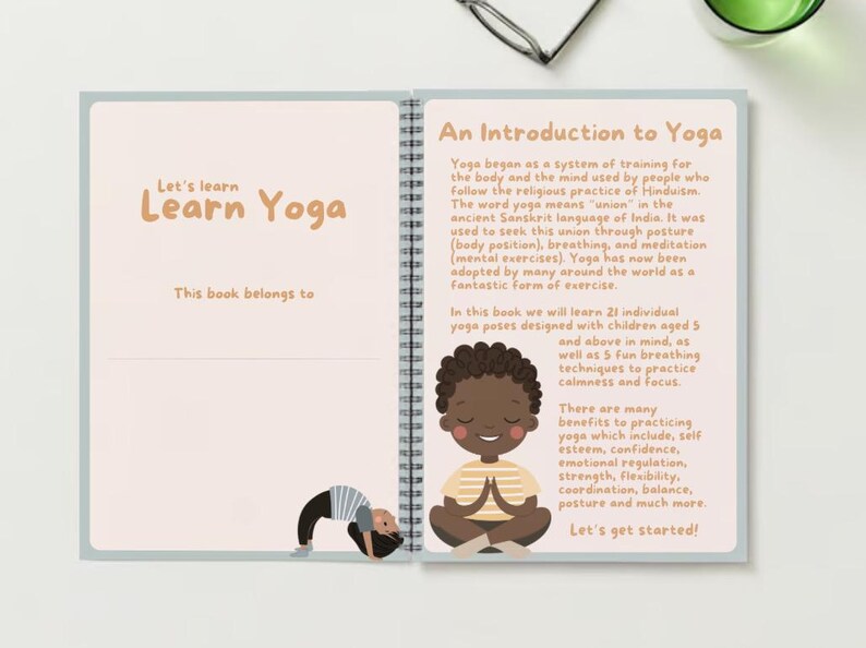 Lets Learn... Yoga Childrens Printable Learning Workbook Activity ...