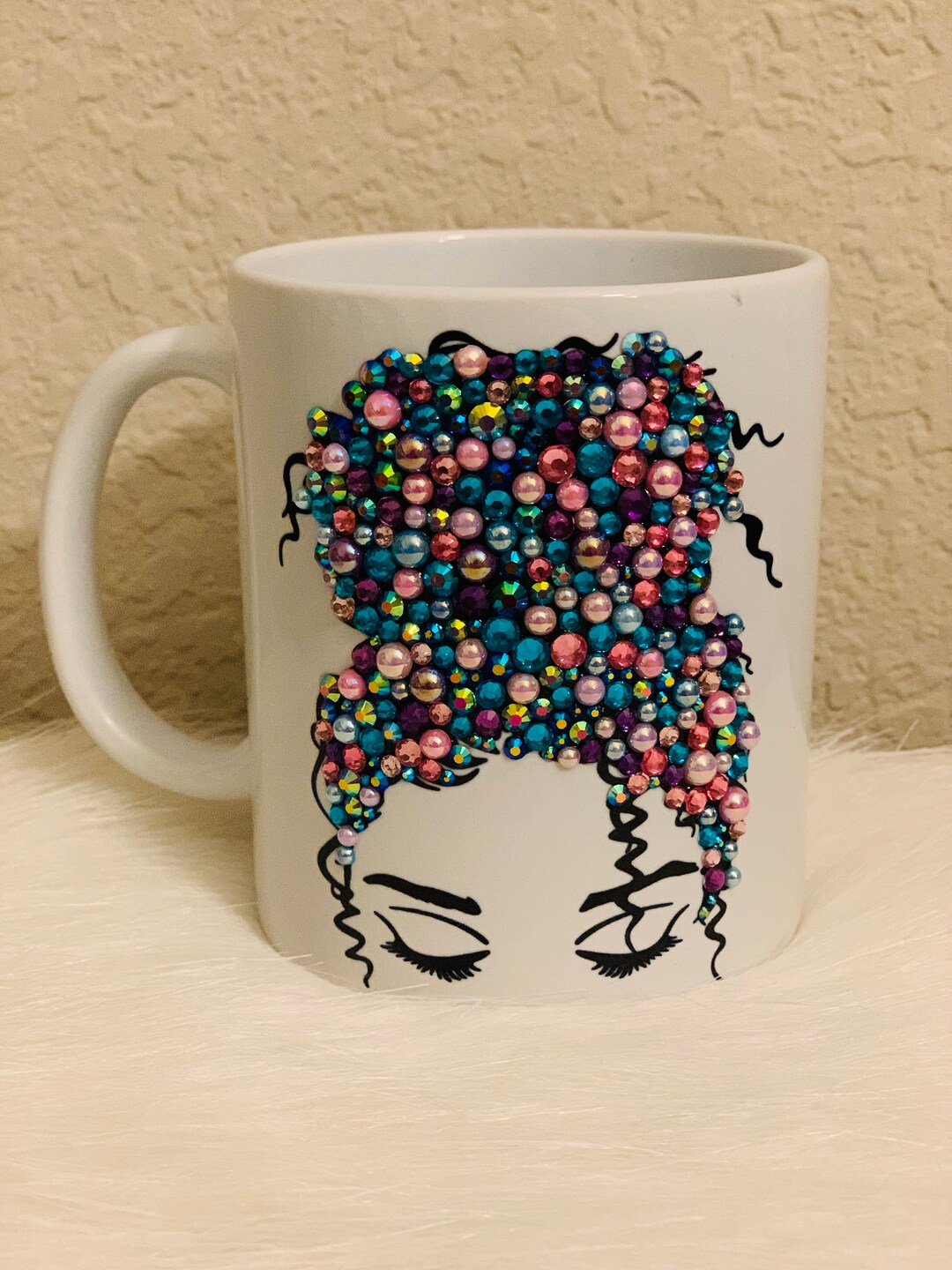 Rhinestone Ceramic Mug, Bling Coffee Cup, Personalized Gift - Etsy