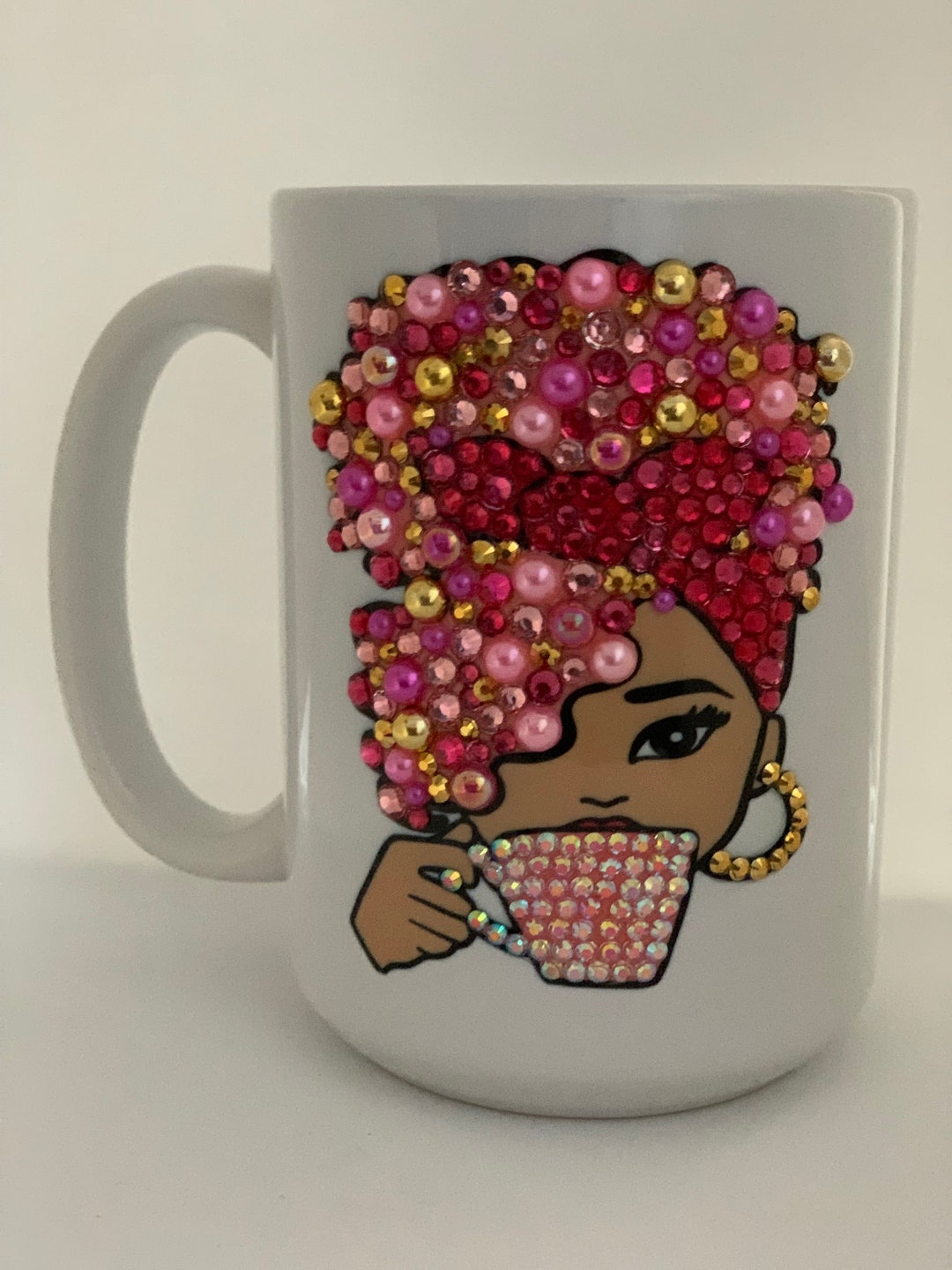 Mug, Bling Mug, Cup 2, Rhinestone Mug, Resin Rhinestones, Ceramic Mug ...