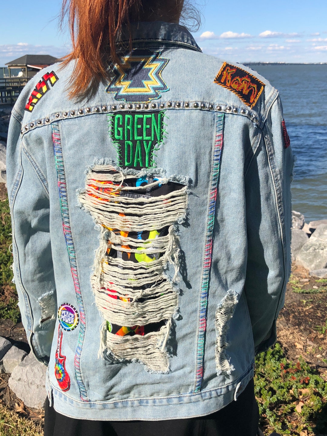 90's Rock Jean Jacket Ozzy Osbourne - Etsy Australia