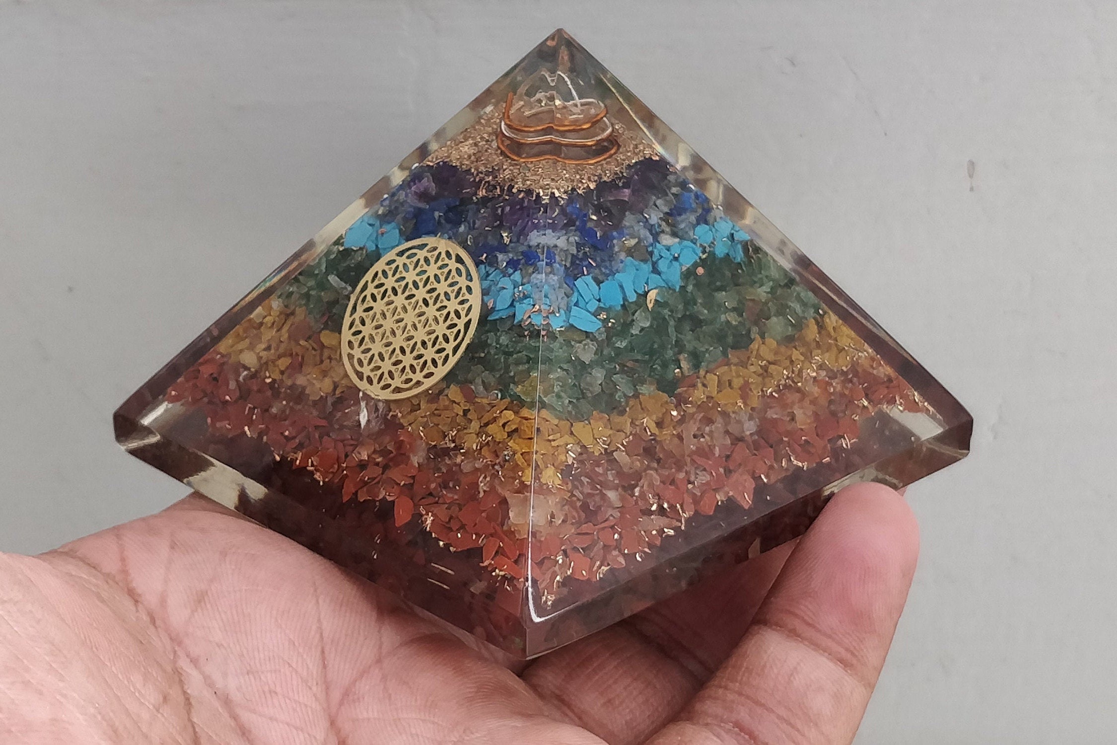 Orgonite Pyramid Emf Protection Chakra Orgone Pyramid - Etsy
