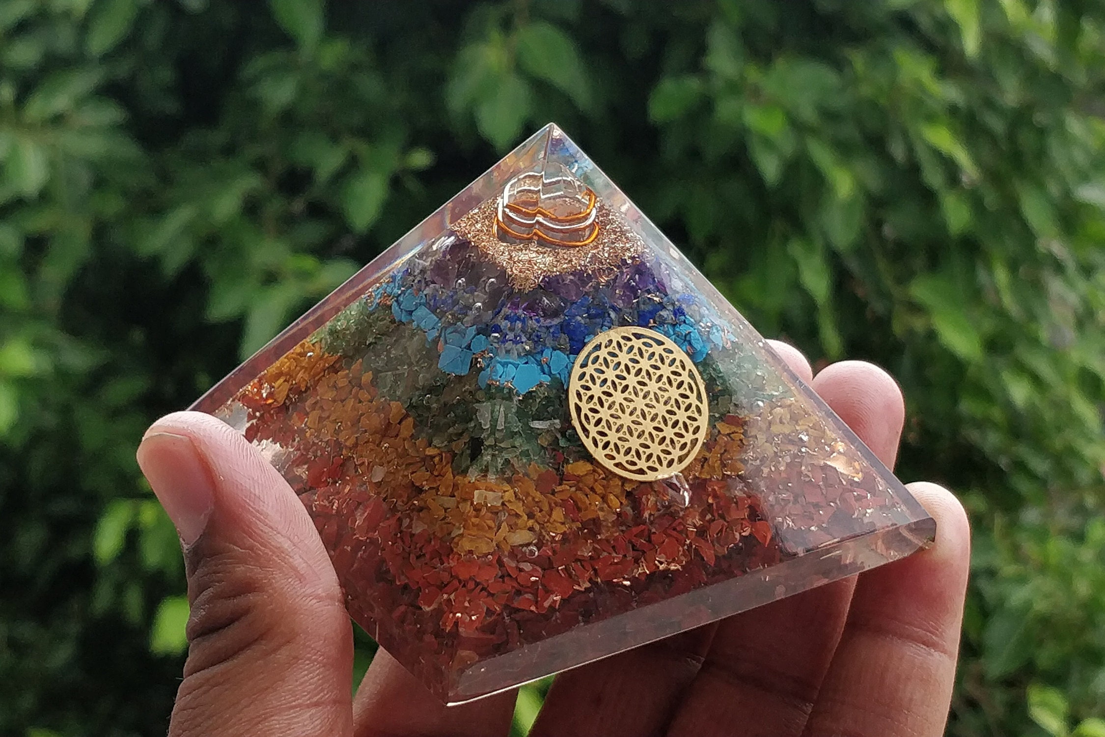 Orgonite Pyramid Emf Protection Chakra Orgone Pyramid - Etsy