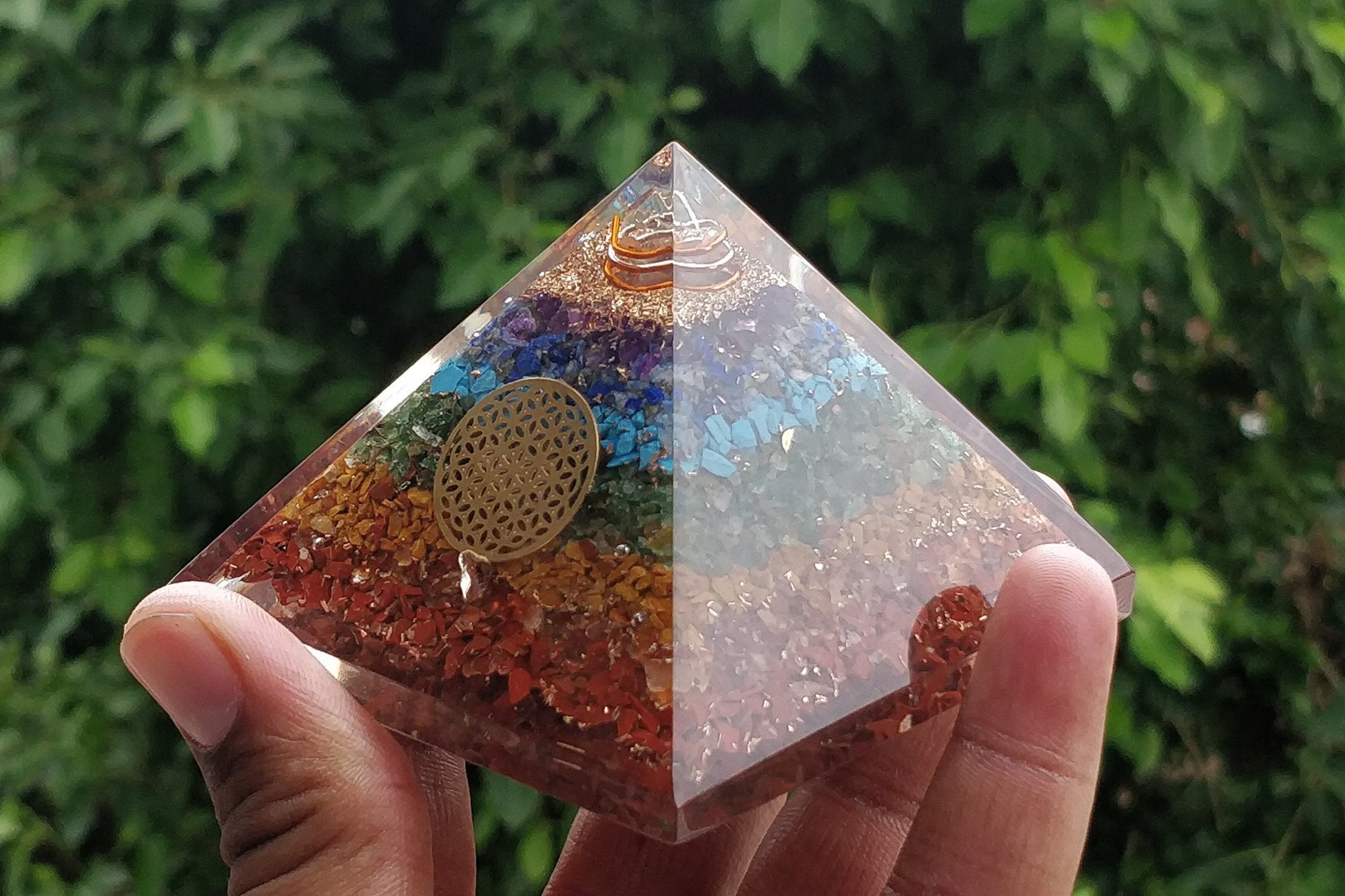 Orgonite Pyramid Emf Protection Chakra Orgone Pyramid | Etsy