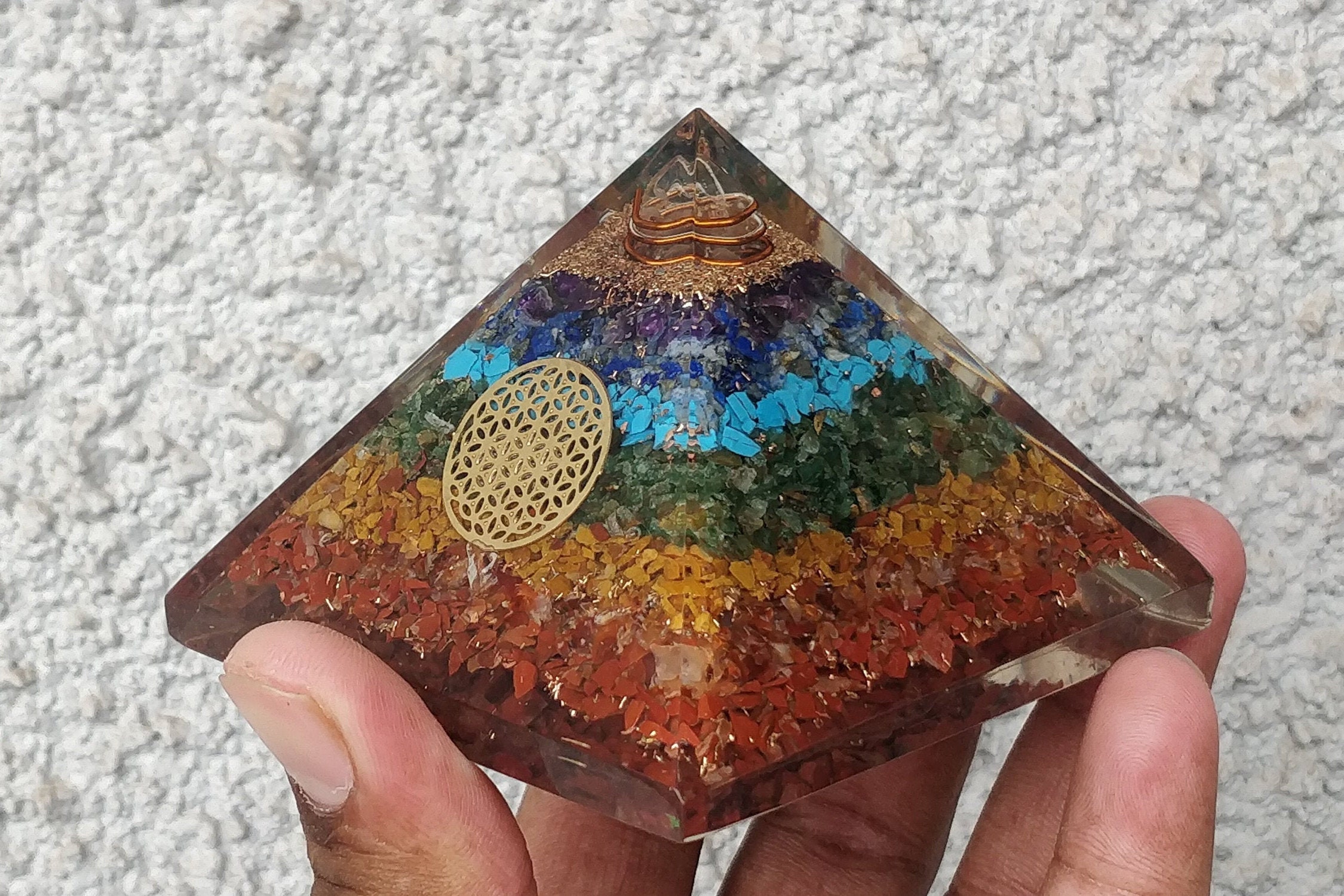 Orgonite Pyramid Emf Protection Chakra Orgone Pyramid - Etsy