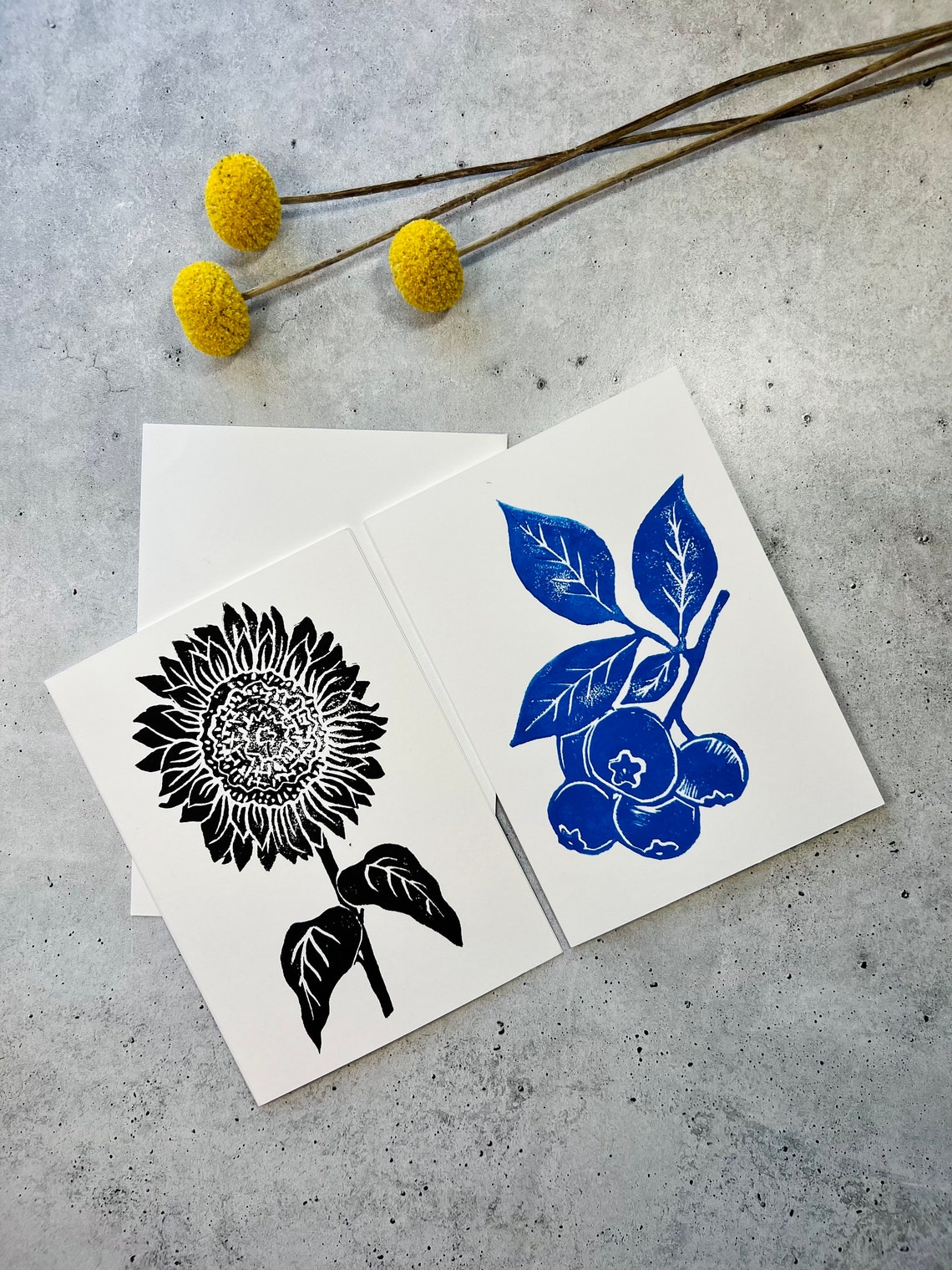 Maine Blueberry Greeting Card Blank Cards Hand Printed Cards Birthday ...