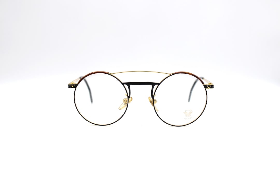 Vintage Eyeglasses Police by De Rigo 2022 Round Metal Steampunk Made in ...