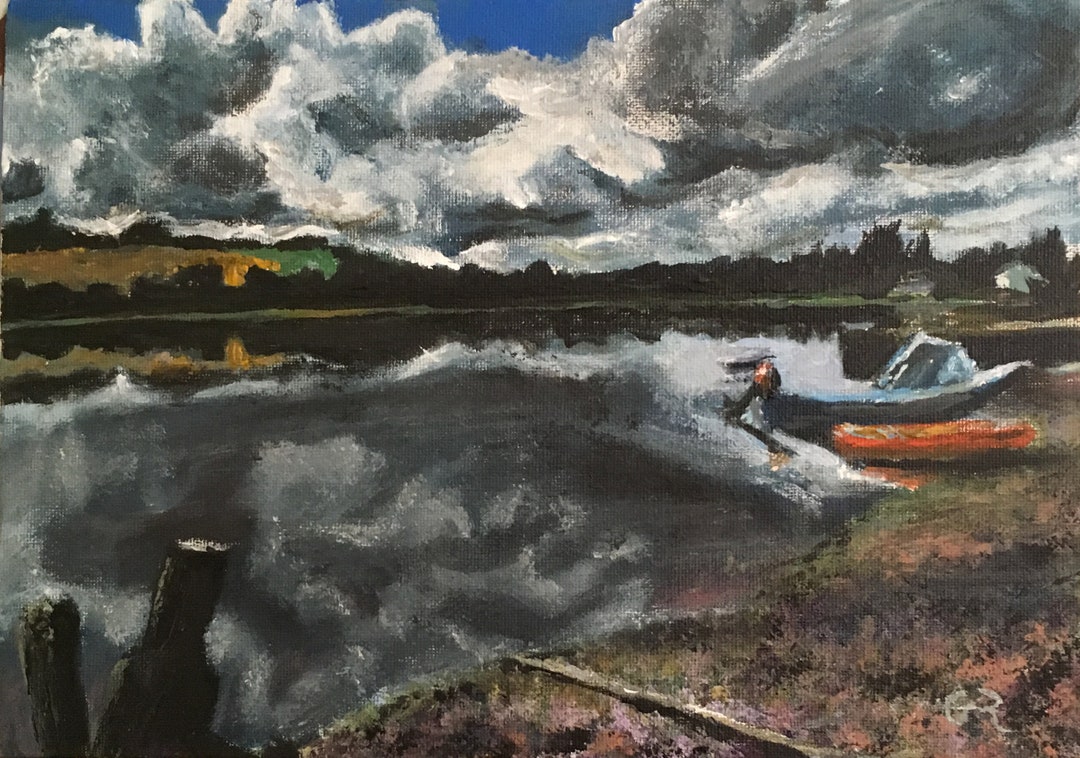 Creekside Reflections at Devoran Quay, Cornwall, Original Acrylic ...