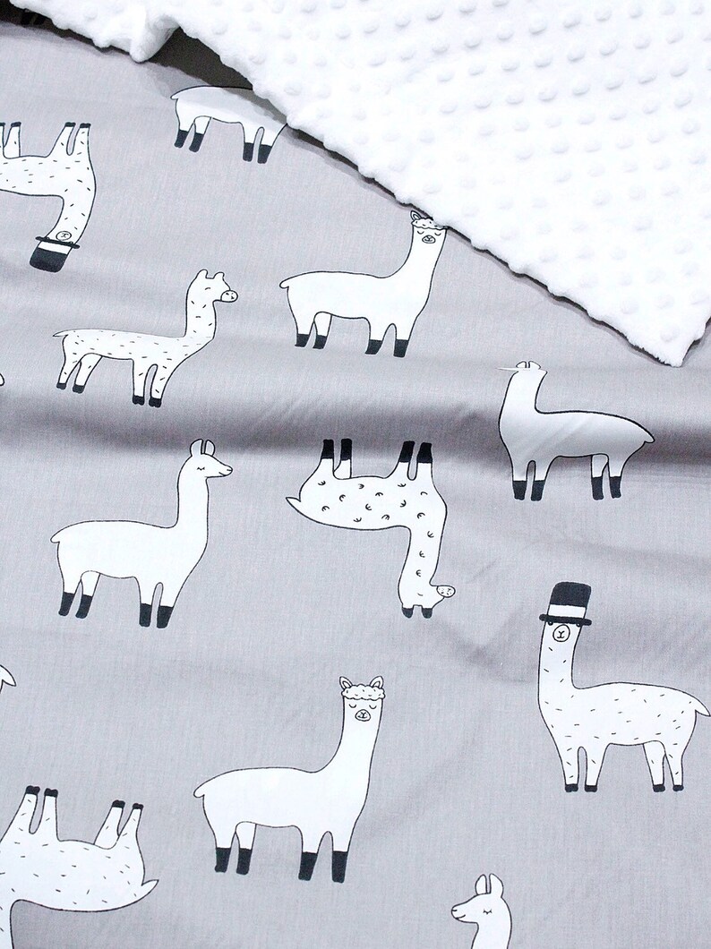 Monochrome Llama Personalized Blanket Alpaca Stroller | Etsy