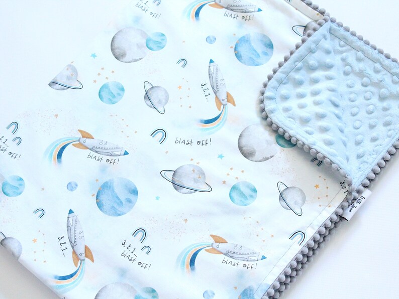 Rocket Baby Boy Blanket Constellation Minky Lovey Space | Etsy