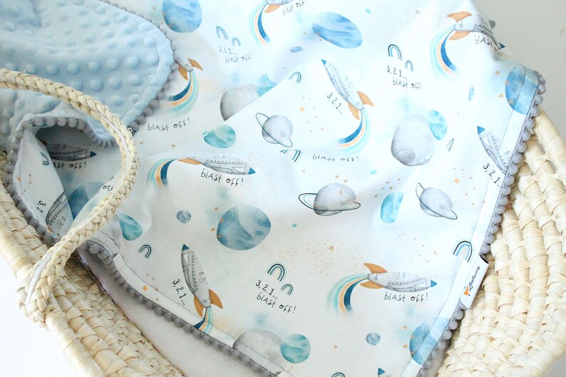 Rocket Baby Boy Blanket Constellation Minky Lovey Space | Etsy