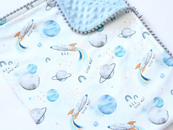Rocket Baby Boy Blanket Constellation Minky Lovey Space | Etsy