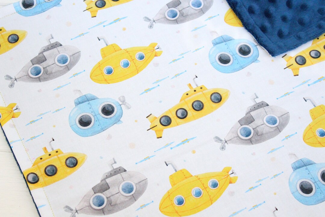 Submarine Baby Boy Blanket, Underwater Personalized Blanket, Ocean ...