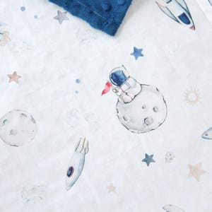 Rocket Baby Boy Blanket, Spaceship Minky Lovey, Astronaut Nursery ...