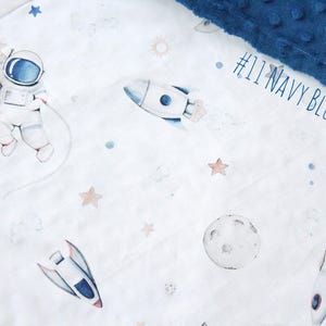 Rocket Baby Boy Blanket, Spaceship Minky Lovey, Astronaut Nursery ...