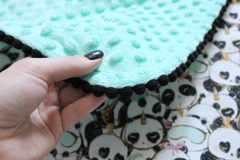 Panda Bear Personalized Blanket Monochrome Crib Bedding Baby | Etsy