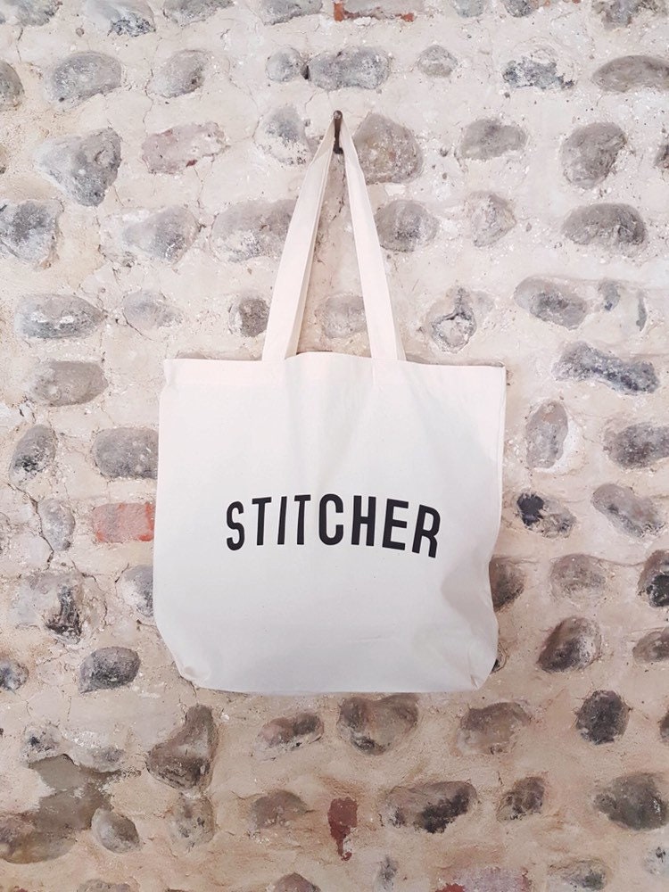 STITCHER Bag // Tote Bag With Stitcher Logo // Fairtrade - Etsy