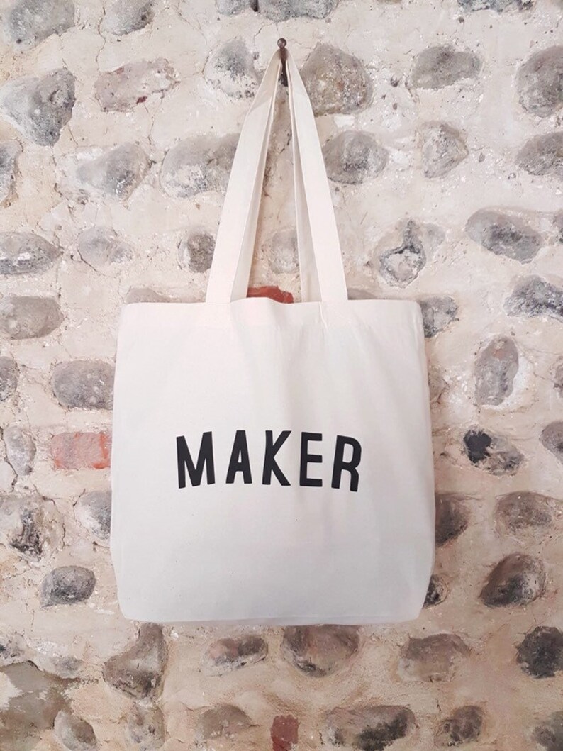 MAKER Bag // Tote Bag With Stitcher Logo // Fairtrade Organic - Etsy