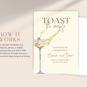 Toast the Couple Engagement Party Invitation | Elegant Engagement Party ...