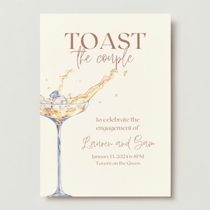Toast the Couple Engagement Party Invitation | Elegant Engagement Party ...