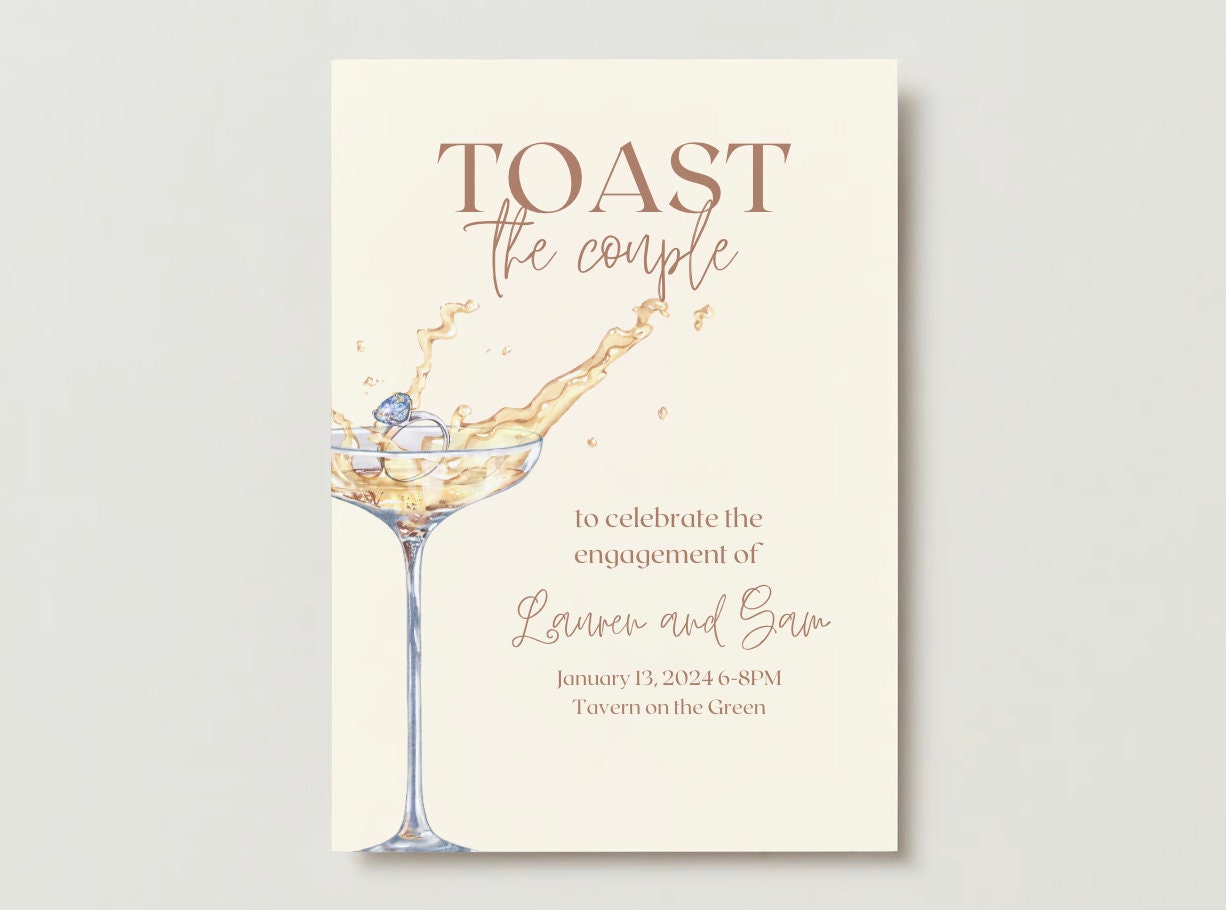 Toast the Couple Engagement Party Invitation | Elegant Engagement Party ...