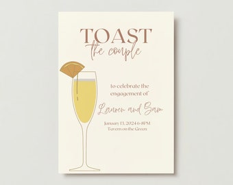 Toast the Couple Engagement Party Invitation Elegant Engagement Party ...