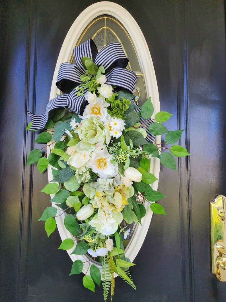 Spring Wreaths for Font Door Wildflower Wreaths Spring Door - Etsy