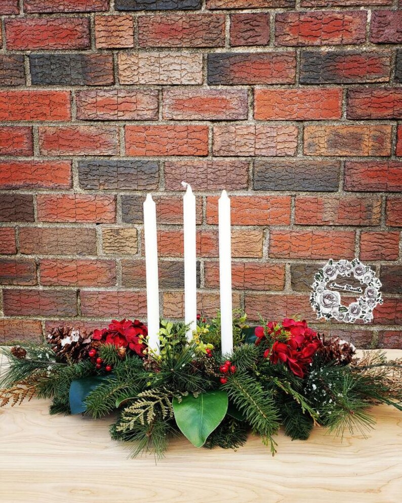 Christmas Centerpiece for dining table Decor Advent Wreath | Etsy