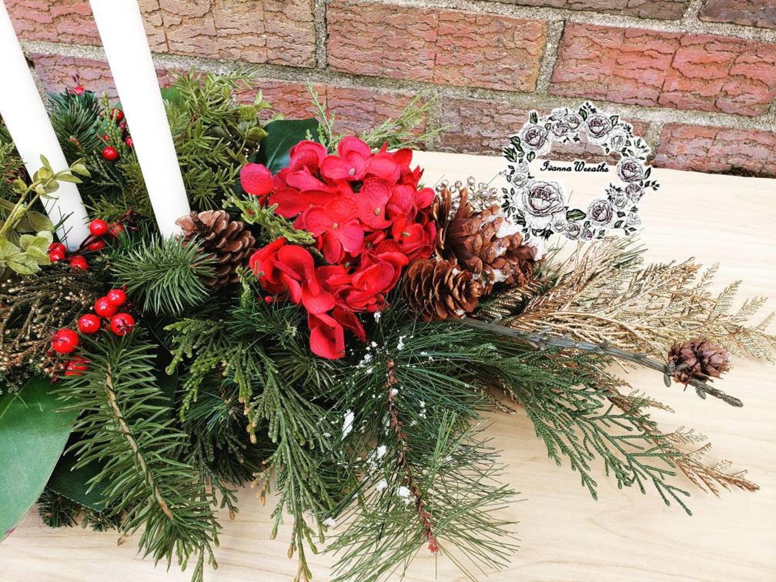 Christmas Centerpiece for dining table Decor Advent Wreath | Etsy