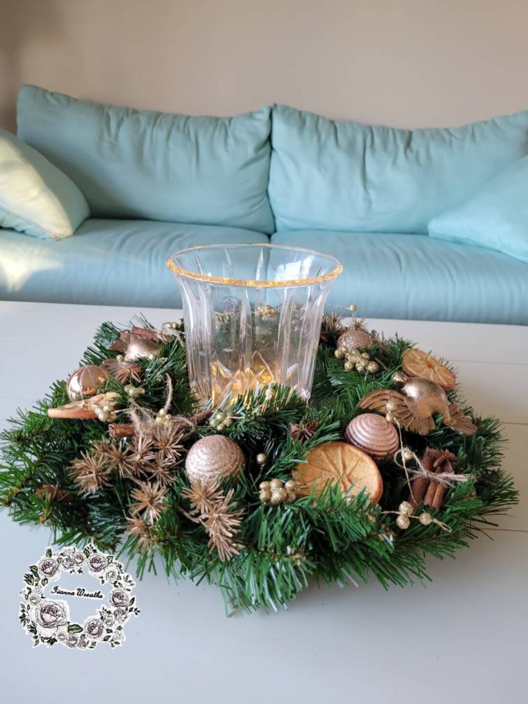 Christmas Centerpiece for Dining Table Decor Advent Wreath - Etsy