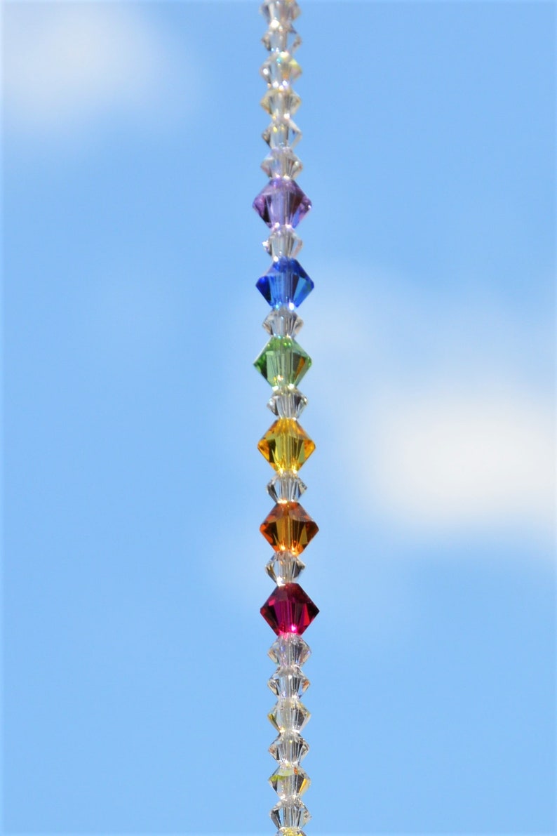 Schutzengel Rainbow mit bunten Biconen handgearbeitet aus funkelnden ...