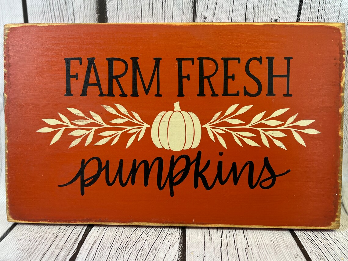 Farm Fresh Pumpkins - Fall Rustic Sign - Home Decor Sign - Handmade ...