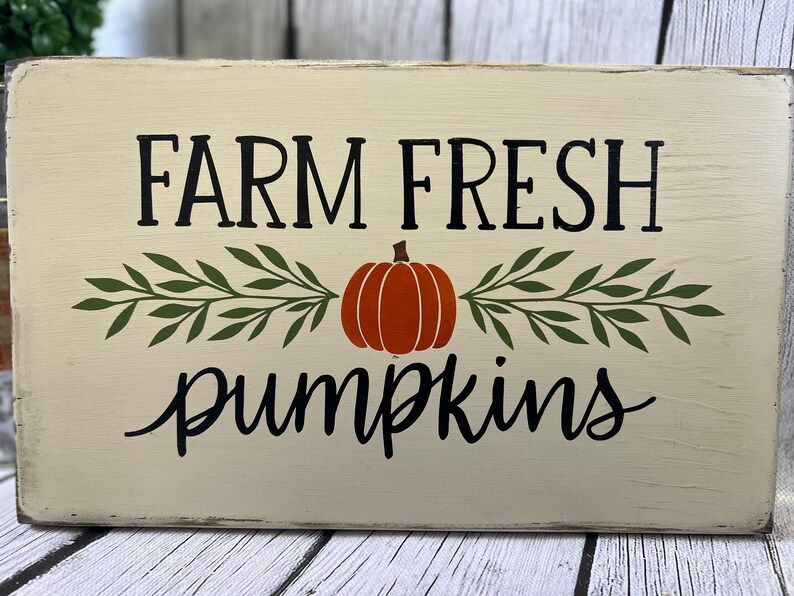 Farm Fresh Pumpkins - Fall Rustic Sign - Home Decor Sign - Handmade ...