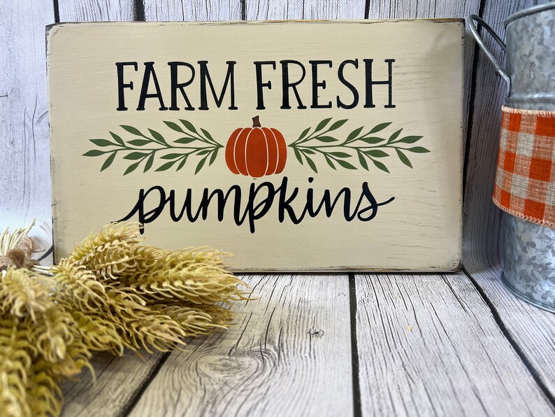 Farm Fresh Pumpkins - Fall Rustic Sign - Home Decor Sign - Handmade ...
