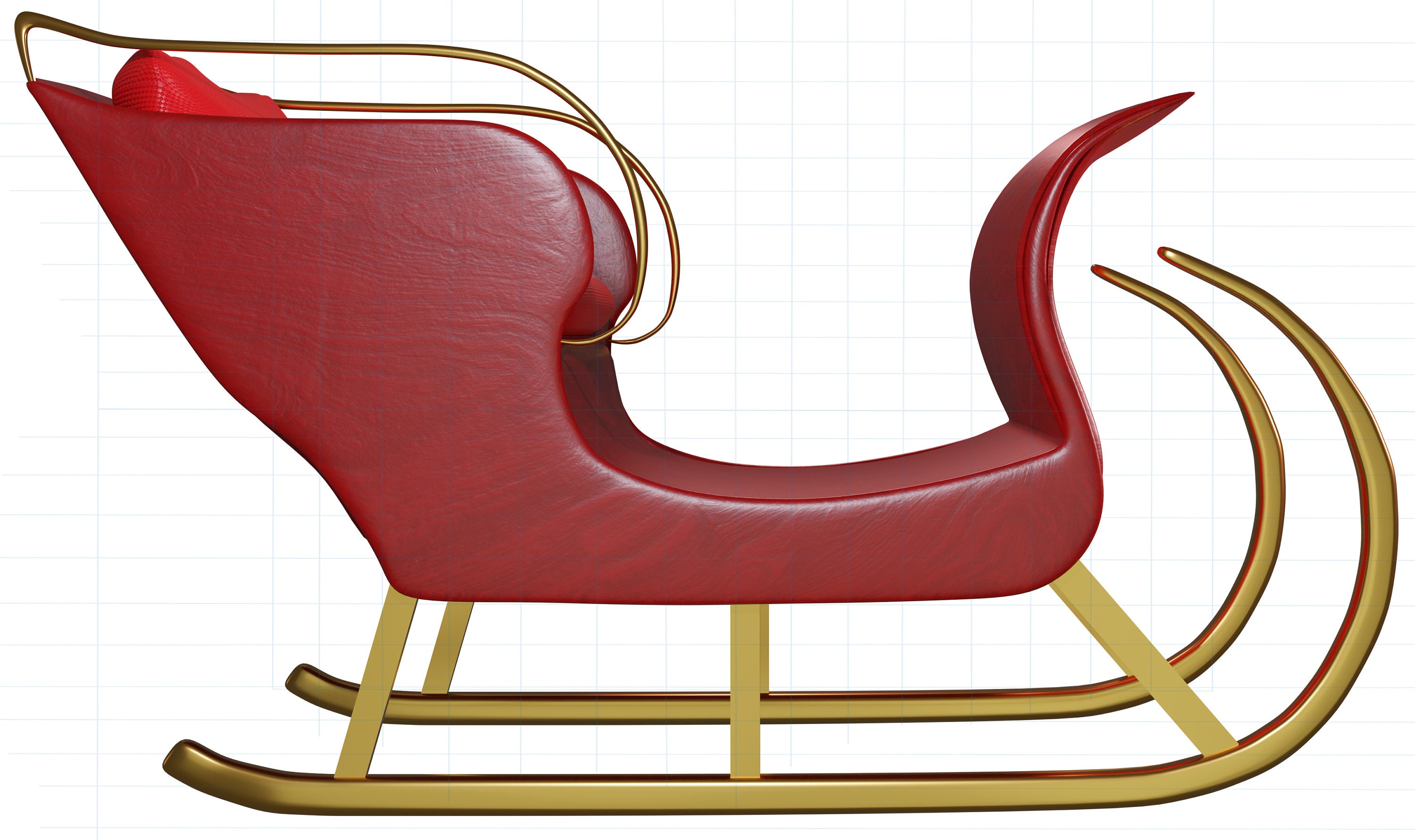 Santa's Sleigh PNG, Sleigh Front View, Sleigh Side View, Commercial Use ...