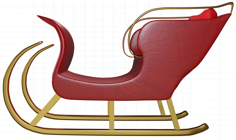 Santa's Sleigh PNG Sleigh Front View Sleigh Side View - Etsy UK
