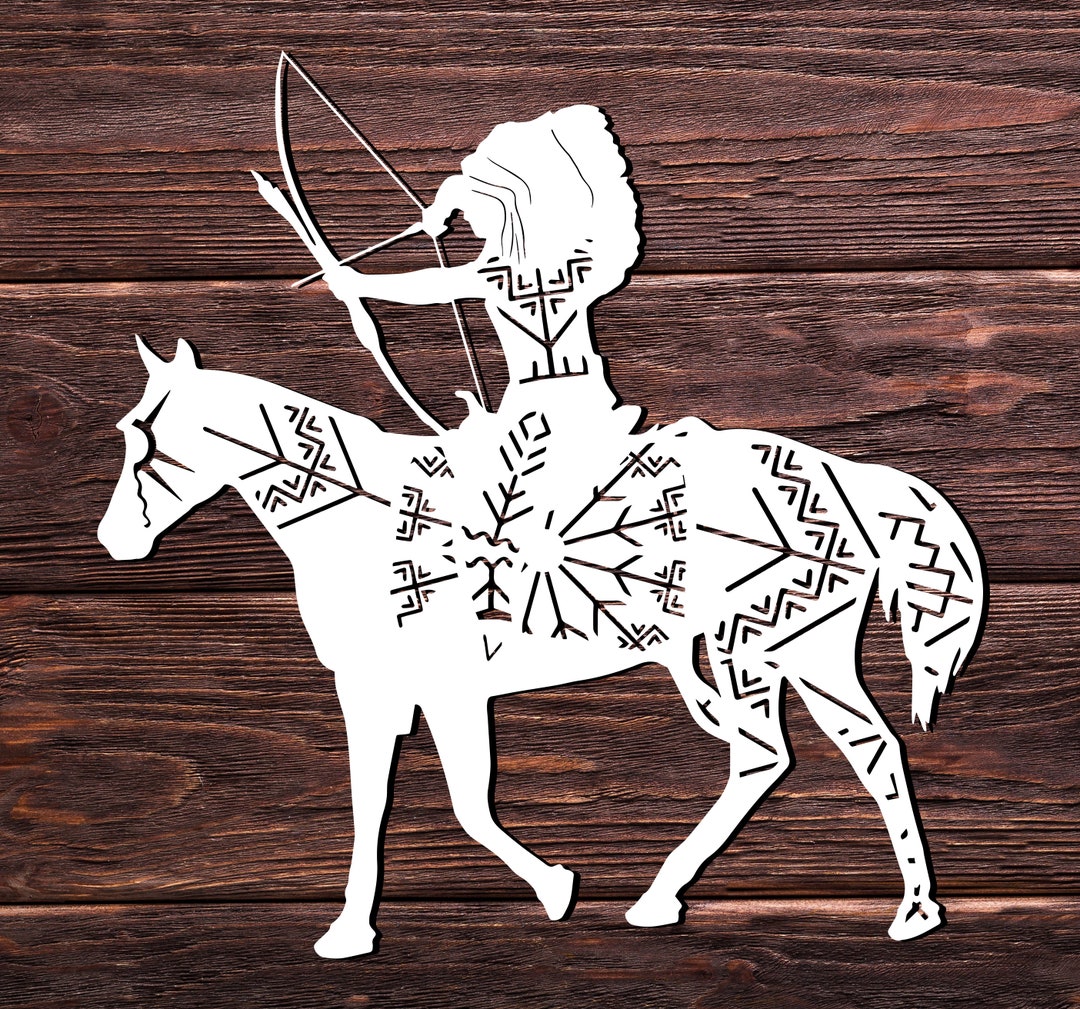 Native American on a Horse, SVG, PNG, Baltic Mandala, SVG Files for ...