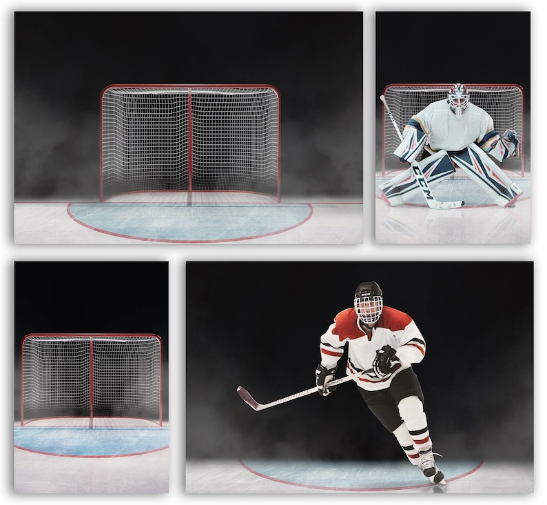 Ice Hockey Backdrop, Hockey Goal, Sport Background, Digital Backdrop ...
