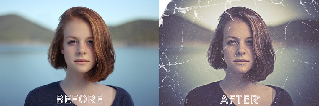 Vintage Photoshop Action and Overlays, Old Photo Texture - Etsy