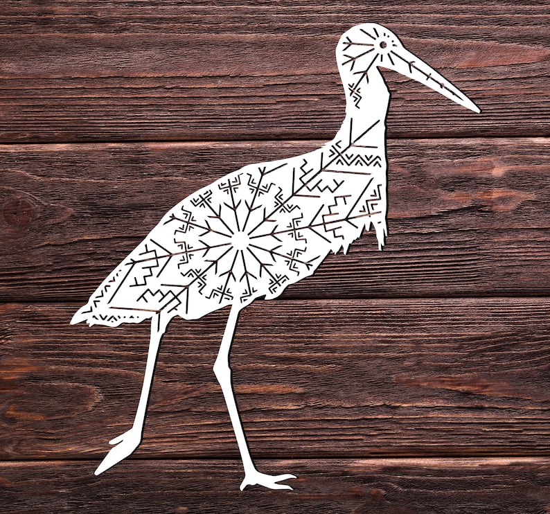 Stork SVG PNG Baltic Mandala SVG Files for Cricut Ancient - Etsy