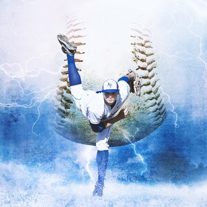 Baseball Backdrop, Sport Background, Digital Backdrop, Lightning ...