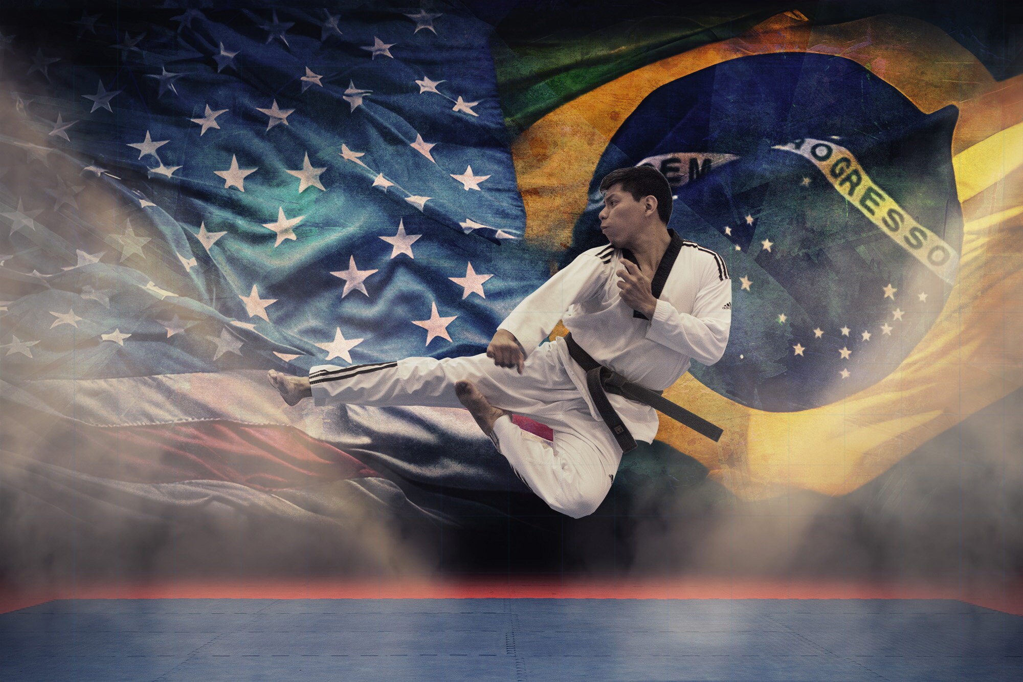 Martial Arts Backdrop, Jiu Jitsu, Karate, Dojo, Tatami Mat, Digital ...