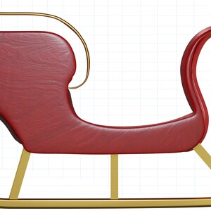 Santa's Sleigh PNG, Sleigh Front View, Sleigh Side View, Commercial Use ...