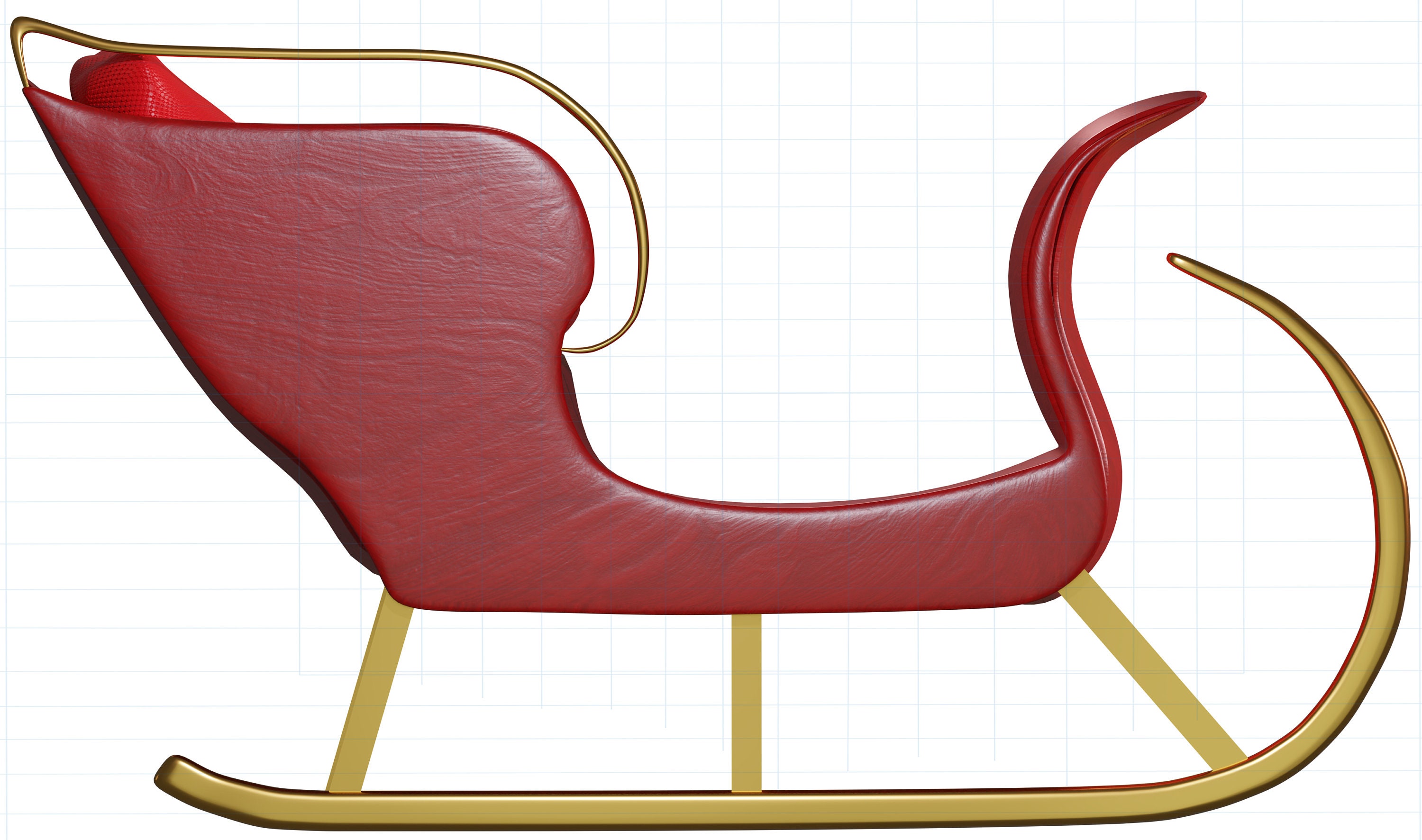 Santa's Sleigh PNG, Sleigh Front View, Sleigh Side View, Commercial Use ...
