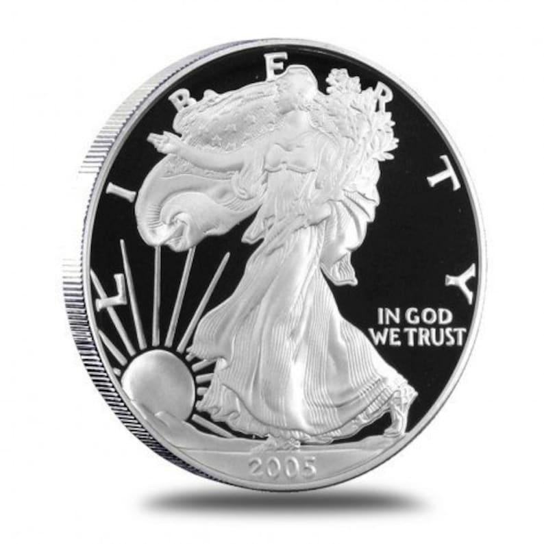 2005-W Proof American Silver Eagle W/ Original Box & COA Silver Coin Collectible Coin Proof ...