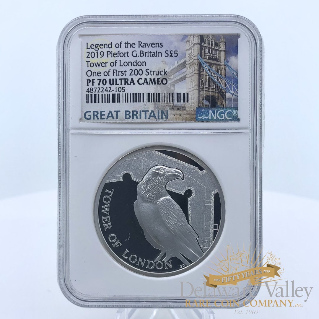 NGC PF70 Ultra Cameo Proof One of First 200 Struck Piefort G. Britain 5 ...